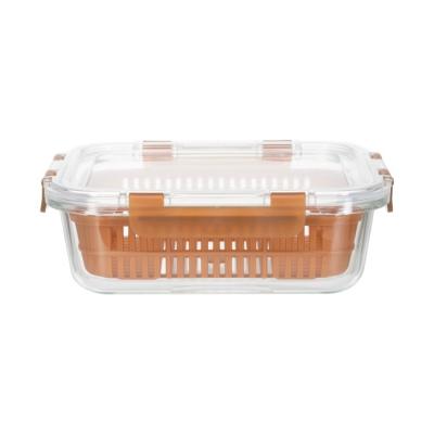 640ml BPA 無料 ガラス 食品 容器 冷凍ロック シリコン 蓋