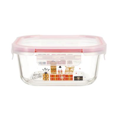 China High Borosilicate Glass Food Container with BPA-Free PP Lid and Microwave Safe Custom Glass Container for sale
