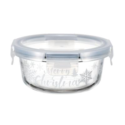 China High Borosilicate Glass Food Container with BPA-Free PP Lid and Microwave Safe Custom Glass Container for sale