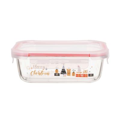 China High Borosilicate Glass Food Container with BPA-Free PP Lid and Microwave Safe Custom Glass Container for sale