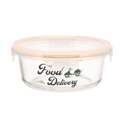 China 4-Lock Oven Safe Rectangular Custom Glass Food Container with High Borosilicate Glass for sale