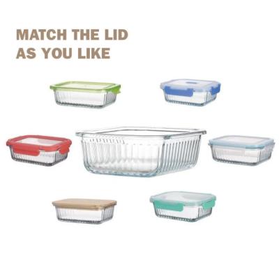 China Stain Resistant Borosilicate Glass Food Container with Vented Cool Lock PP Lid and Temperature Resistance (-40℃-560℃) for sale