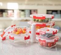 Quality IKOO Airtight Vacuum Glass Food Container with PP Lid and Silicon Gasket for for sale