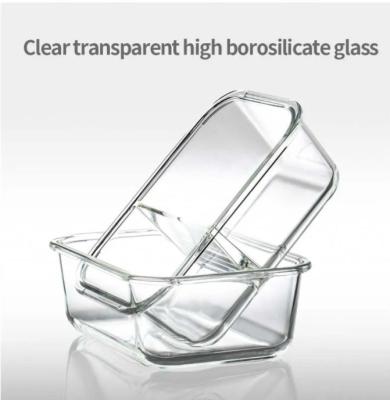 China High Borosilicate Glass Fresh Keeping Box with BPA-Free PP Lid - Temperature Resistant -40℃~560℃ Rectangular Shape and Customizable Color for sale