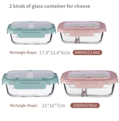 China High Borosilicate Glass Fresh Keeping Box with BPA-Free PP Lid - Temperature Resistant -40℃~560℃ Rectangular Shape and Customizable Color for sale