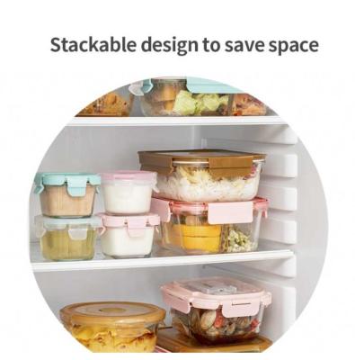 China High Borosilicate Glass Fresh Keeping Box with BPA-Free PP Lid - Temperature Resistant -40℃~560℃ Rectangular Shape and Customizable Color for sale