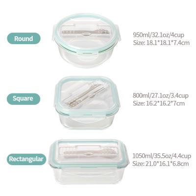 China High Borosilicate Glass Meal Prep Containers with BPA-Free Lids - Temperature Resistant Eco-Friendly and Lightweight Stackable Design for sale
