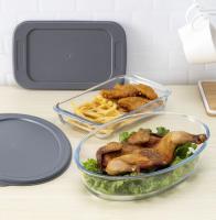 Quality Oven Safe Borosilicate Glass Baking Dish with PE Lid 700ml 4000ml for sale