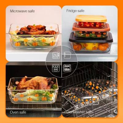China Freezer Safe Custom Glass Food Container with Christmas Design and Customizable Options for sale
