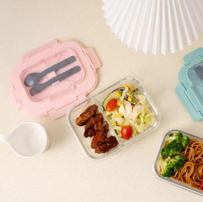 China High Borosilicate Glass Fresh Keeping Box with BPA-Free PP Lid - Temperature Resistant -40℃~560℃ Rectangular Shape and Customizable Color for sale