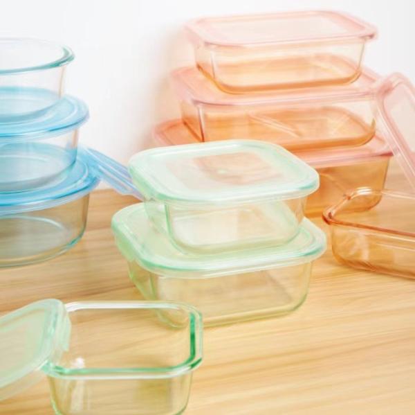 Quality IKOO Color Sprayed Glass Food Container with PP Lid - BPA Free for sale