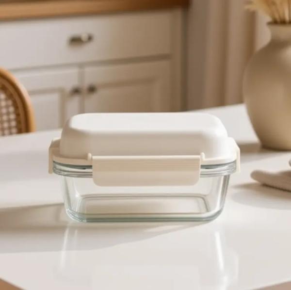 Quality IKOO Leak-Proof Microwave Safe Stackable Glass Lunch Box with Ice Pack and for sale