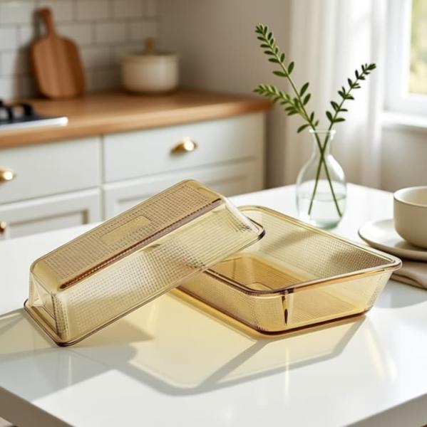 Quality IKOO Durable High Borosilicate Glass Baking Tray Oven Microwave Dishwasher Safe with 1.5L to 3L Capacity for sale