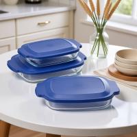 Quality IKOO Borosilicate Glass Bakeware with PP Lid 1000ml to 3600ml for sale