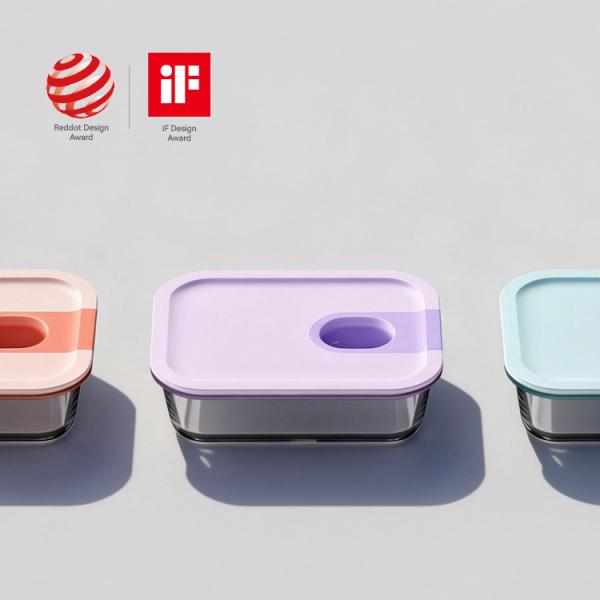 Quality IKOO New arrival One-Handed Opening Leak-proof Glass Food Container for sale