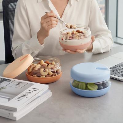 China IKOO Microwave Safe Leakproof Stackable Ramen Bowl Glass Food Storage Container for Instant Noodles for sale