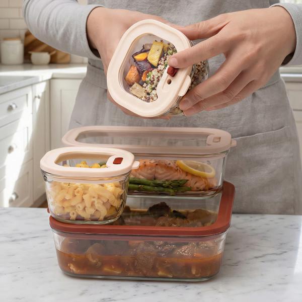 Quality IKOO High Borosilicate Glass Food Container Set 560ml 1370ml for sale
