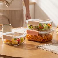 Quality IKOO Dual-Lock Glass Food Container with Transparent Glass Lid for sale