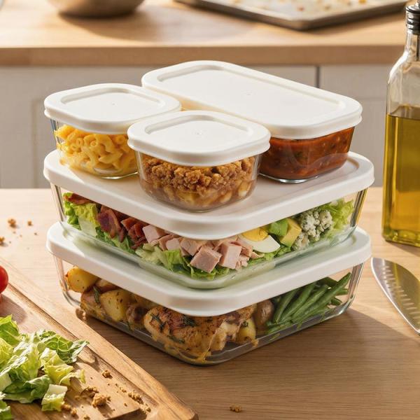 Quality IKOO Borosilicate Glass Food Containers with PE Lids Set for sale