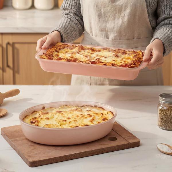 Quality IKOO High Borosilicate Glass Baking Dish with Food-Grade Non-Stick Coating - Microwave & Dishwasher Safe Glass Bakeware for sale