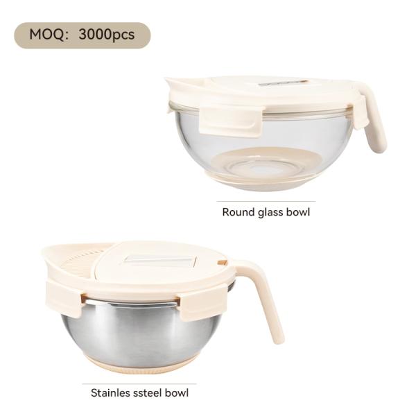 Quality IKOO Multifunction Borosilicate Glass Salad Bowl for sale