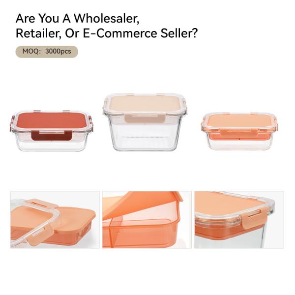 Quality IKOO Double Layer Glass Food Container with Divider for sale