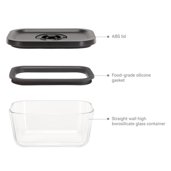 Quality Stackable Vacuum Glass Food Storage Containers with Electric Pump for Premium for sale