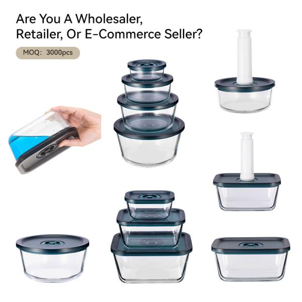 Quality Stackable Vacuum Glass Food Storage Containers with Electric Pump for Premium for sale