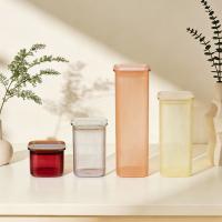 Quality IKOO Factory Supplier 500ml 1000ml 1500ml Color Sprayed Stripe Glass Canister for sale