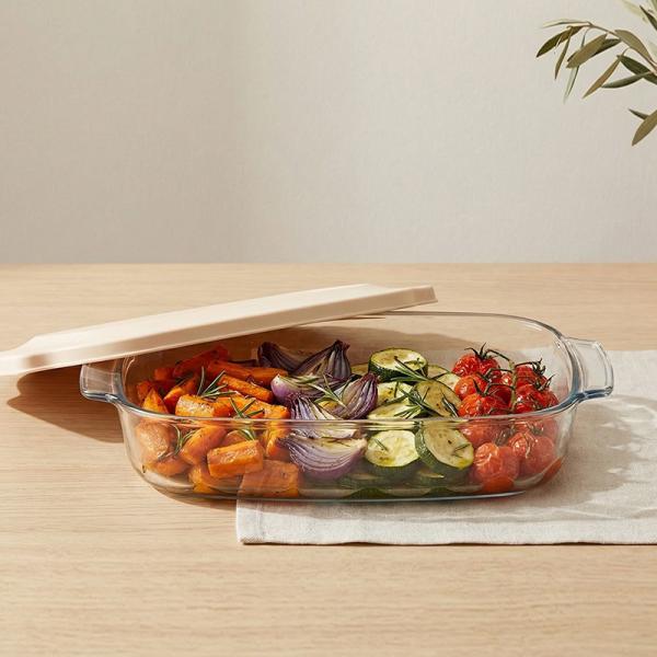 Quality IKOO High Borosilicate Glass Baking Dish with BPA-Free PP Lid for sale