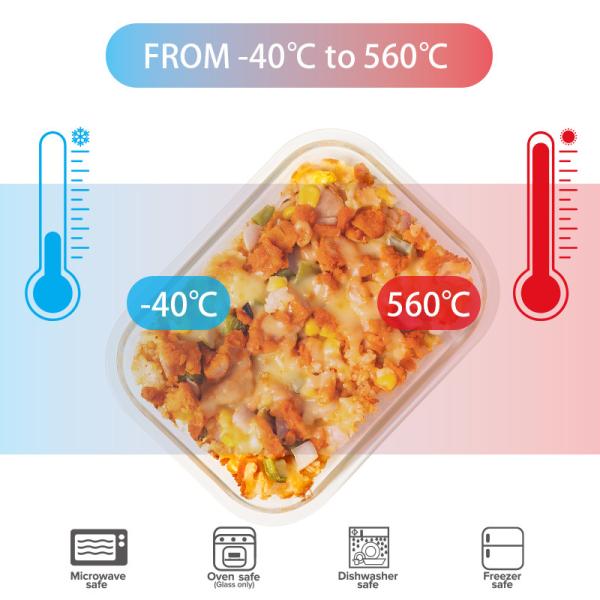 Quality IKOO OEM/ODM Glass Meal Prep Containers with Snap Locking Lids for sale