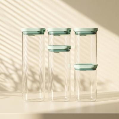 China IKOO Upgraded Easy Open and Close Wide Mouth Glass Food Storage Jar for sale