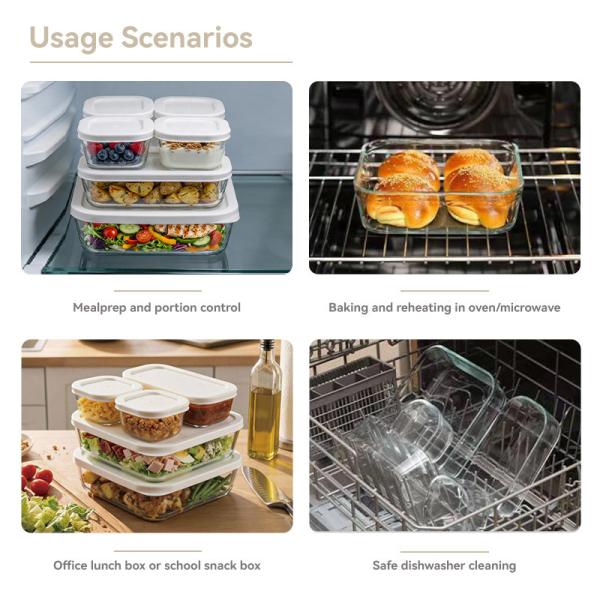 Quality OEM/ODM Stackable Borosilicate Glass Containers with minimalist design for DTC for sale