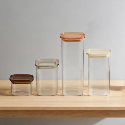 China Wholesale Only High Borosilicate Glass Canister with PS Lid for Kitchen Storage for sale