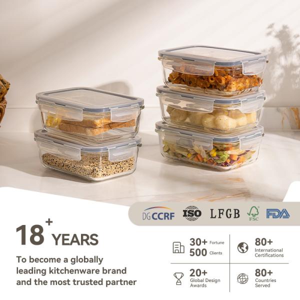 Quality Leak-Proof Borosilicate Glass Food Storage Containers for E-commerce & DTC for sale
