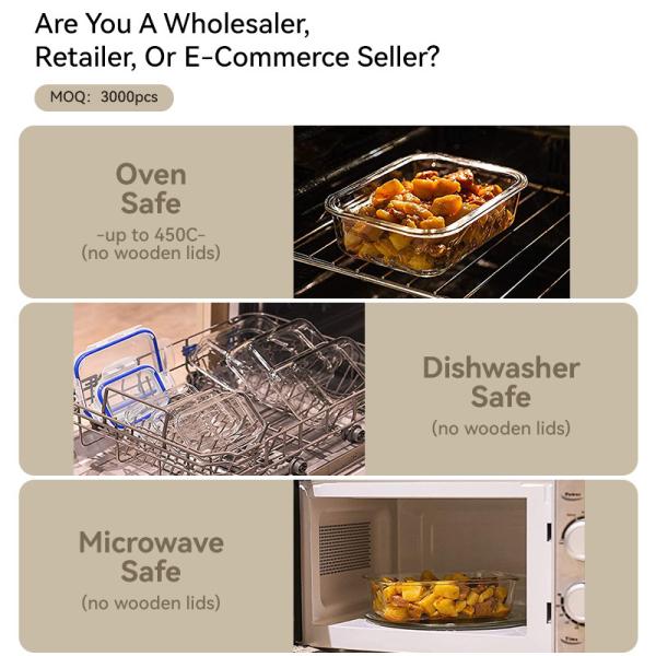 Quality Leak-Proof Borosilicate Glass Food Storage Containers for E-commerce & DTC for sale
