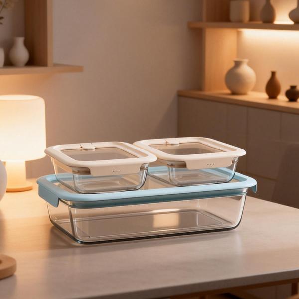 Quality IKOO Plastic Free Borosilicate Glass Food Storage Containers with Lids Bulk Deal for sale