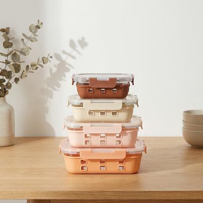 China Reusable Bpa-free Microwave Safe Glass Food Storage Containers For High-end Meal Prep & Health Food Services for sale