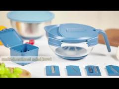 Ensaladera multifunción de vidrio borosilicato