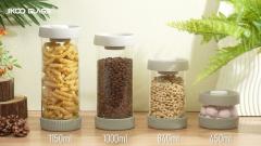 Microwave Safe Wide Mouth Glass Canister met vacuümdeksel 380 ml tot 1500 ml