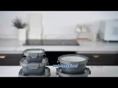 Contenitore per alimenti in vetro con rivestimento antiaderente e coperchio in vetro, personalizzabile, adatto al congelatore