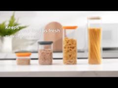 Borosilicate Glass Canister with Tempered Lid - Stackable Food Storage