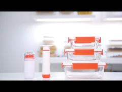 IKOO vacuum glass food container with pump