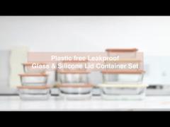 IKOO ガラス食品保管容器 ガラス蓋付き,マイクロ波用安全な食品容器セット,空気密度の高い食品容器セット,漏れ防止,100%プラスチックフリー