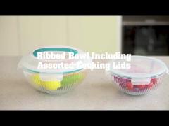 Vaso di miscelazione in vetro borosilicato da 500 ml a 3500 ml con coperchio in PE