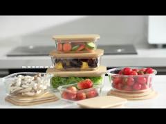 IKOO Glass Storage Containers with Bamboo Lids