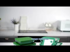 Modern and Stylish Teal Color Glass Container Made of High Borosilicate Glass Oven Safe and Microwave Safe