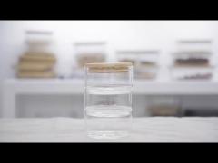 IKOO Stackable Glass Jar with Bamboo Lid