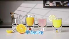 3D Borosilicate Glass Cup