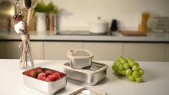 glass and stainless steel storage containers